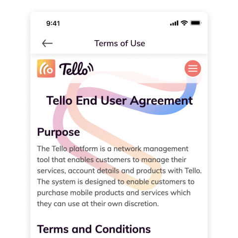 Where do I see the terms of use? – Tello
