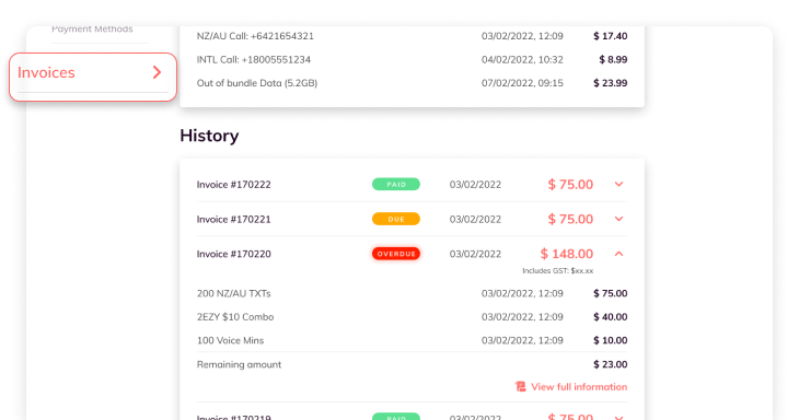 How do I see my old invoices? – Tello